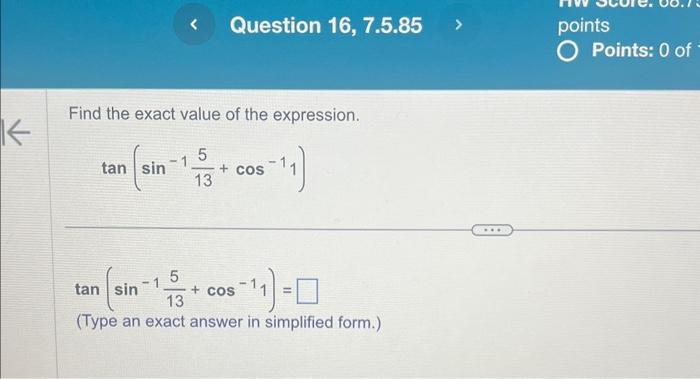 Solved Find the exact value of the expression. | Chegg.com