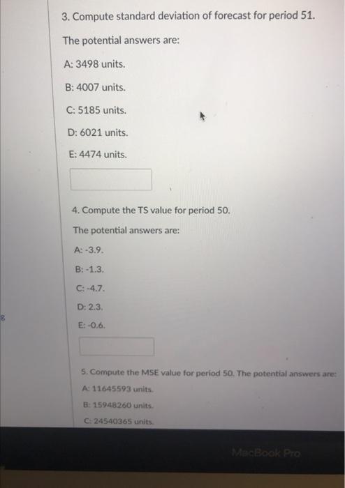 3. Compute standard deviation of forecast for period | Chegg.com