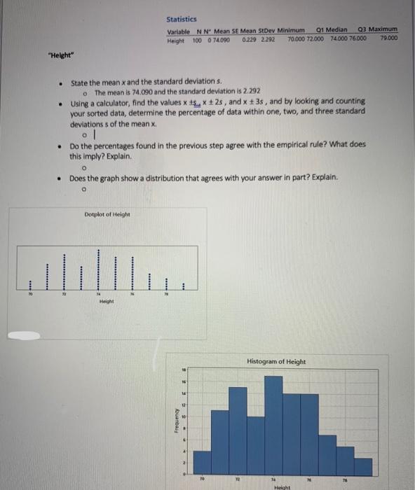 Solved Statistics Variable NN" Mean SE Mean StDev Minimum 01 | Chegg.com