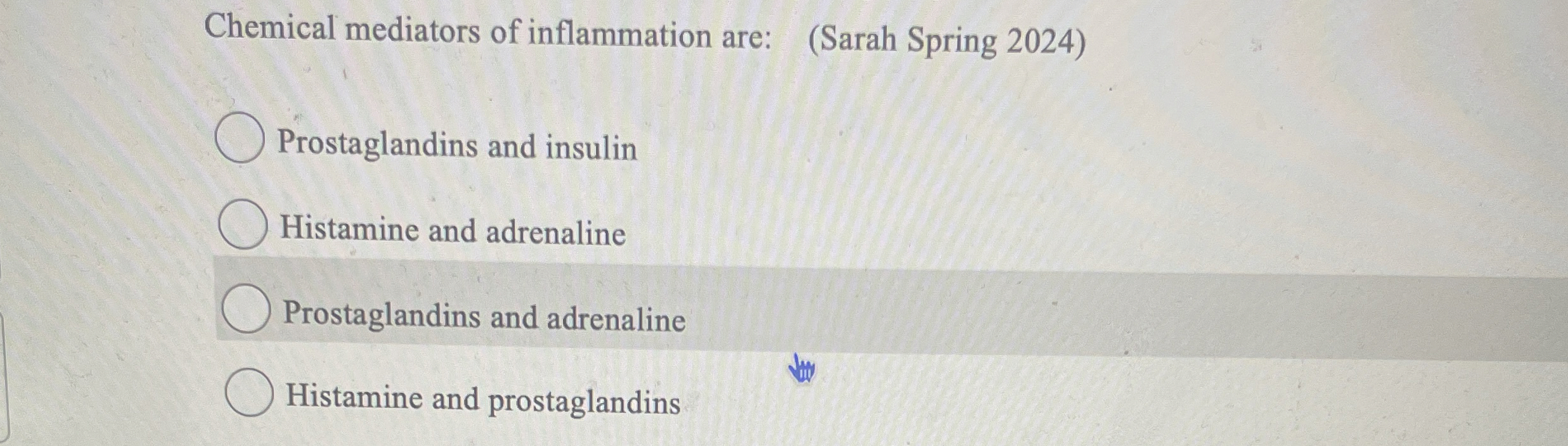 Solved Chemical mediators of inflammation are: (Sarah Spring | Chegg.com