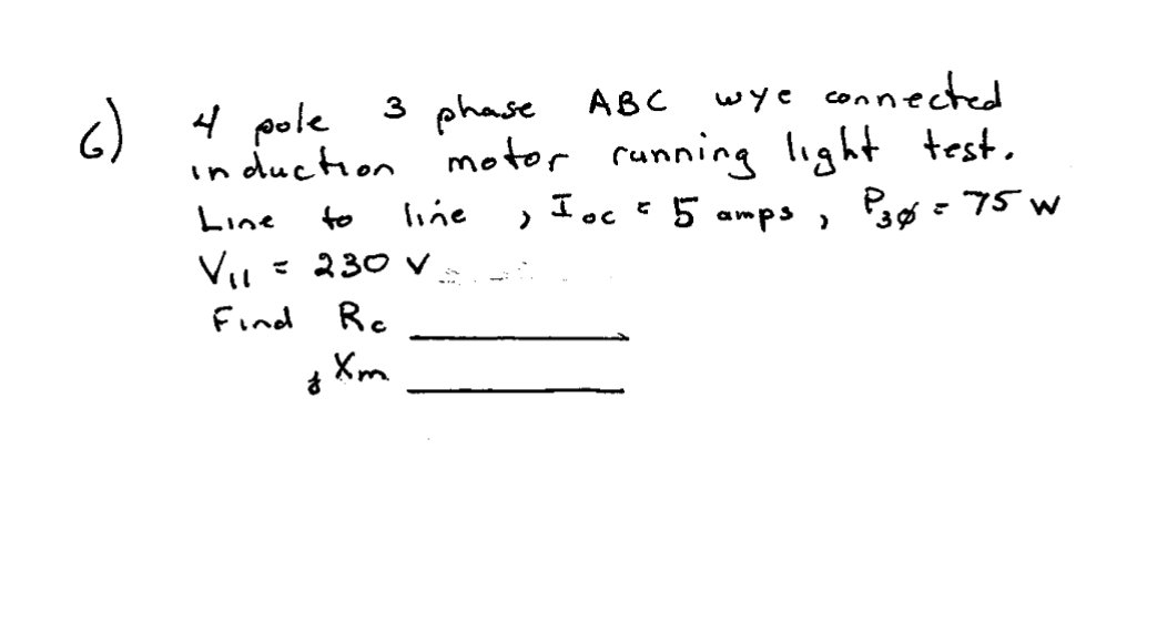 Solved 4 ﻿pole 3 ﻿phase ABC wye connectedinduction motor | Chegg.com
