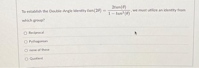 Solved To establish the Double-Angle Identity | Chegg.com