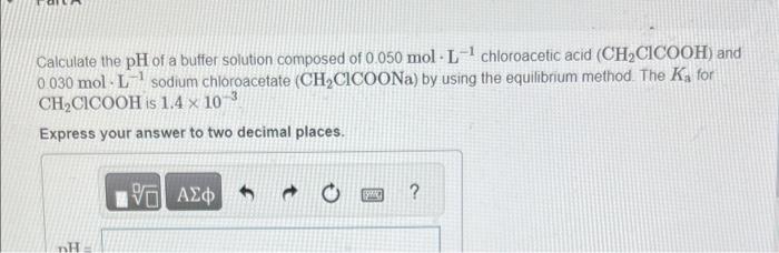 Solved Calculate the pH of a buffer solution composed of | Chegg.com