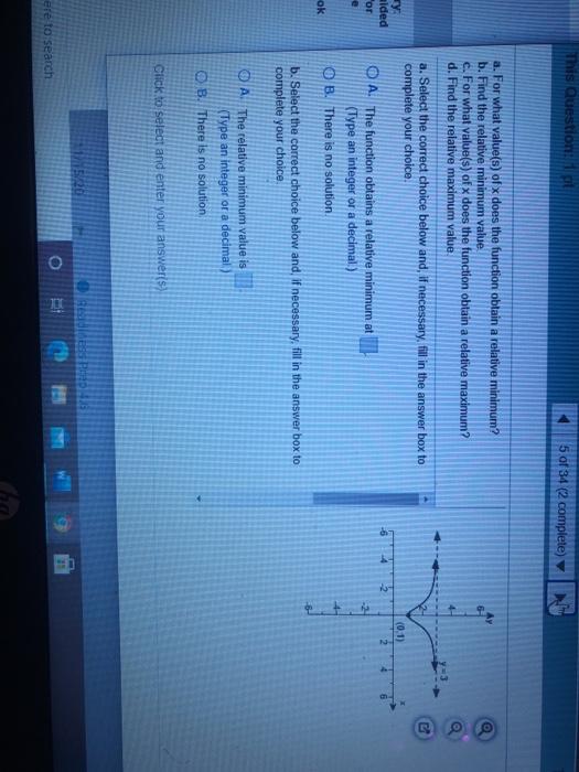 Solved This Question 5 of 34 (2 complete a. For what | Chegg.com