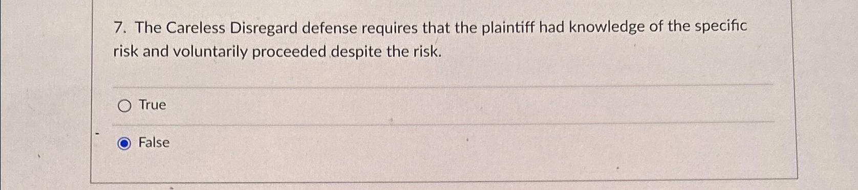 Solved The Careless Disregard defense requires that the | Chegg.com