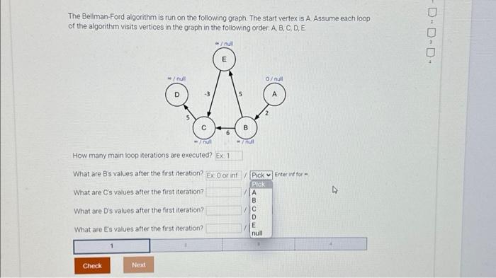 Solved The Beliman-Ford algorithm is run on the following | Chegg.com