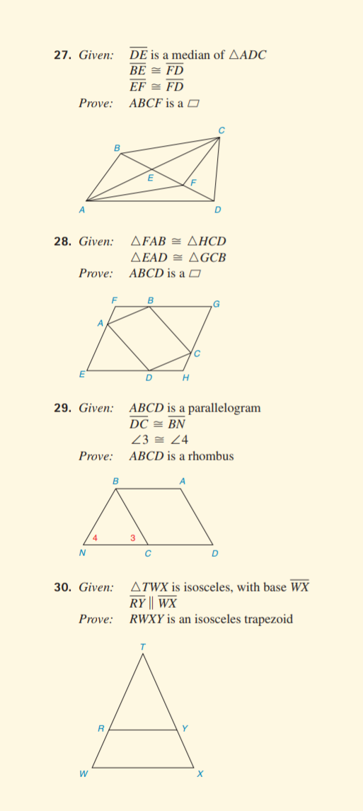 Solved EFBE≅FD Prove: ABCF is a 28. Given: FAB≅ HCD | Chegg.com
