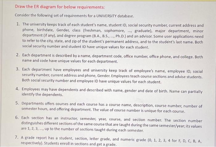 Solved Consider the following set of requirements for a | Chegg.com