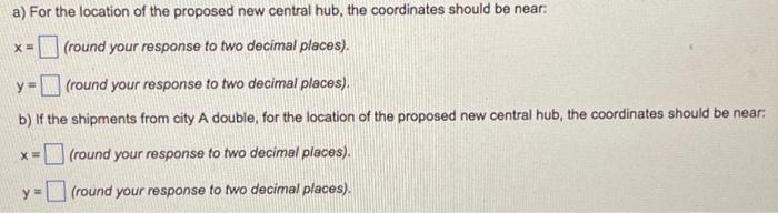 Solved The following table gives the map coordinates and the | Chegg.com