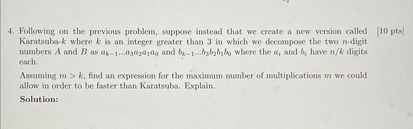 Solved Following on the previous problem, suppose instead | Chegg.com
