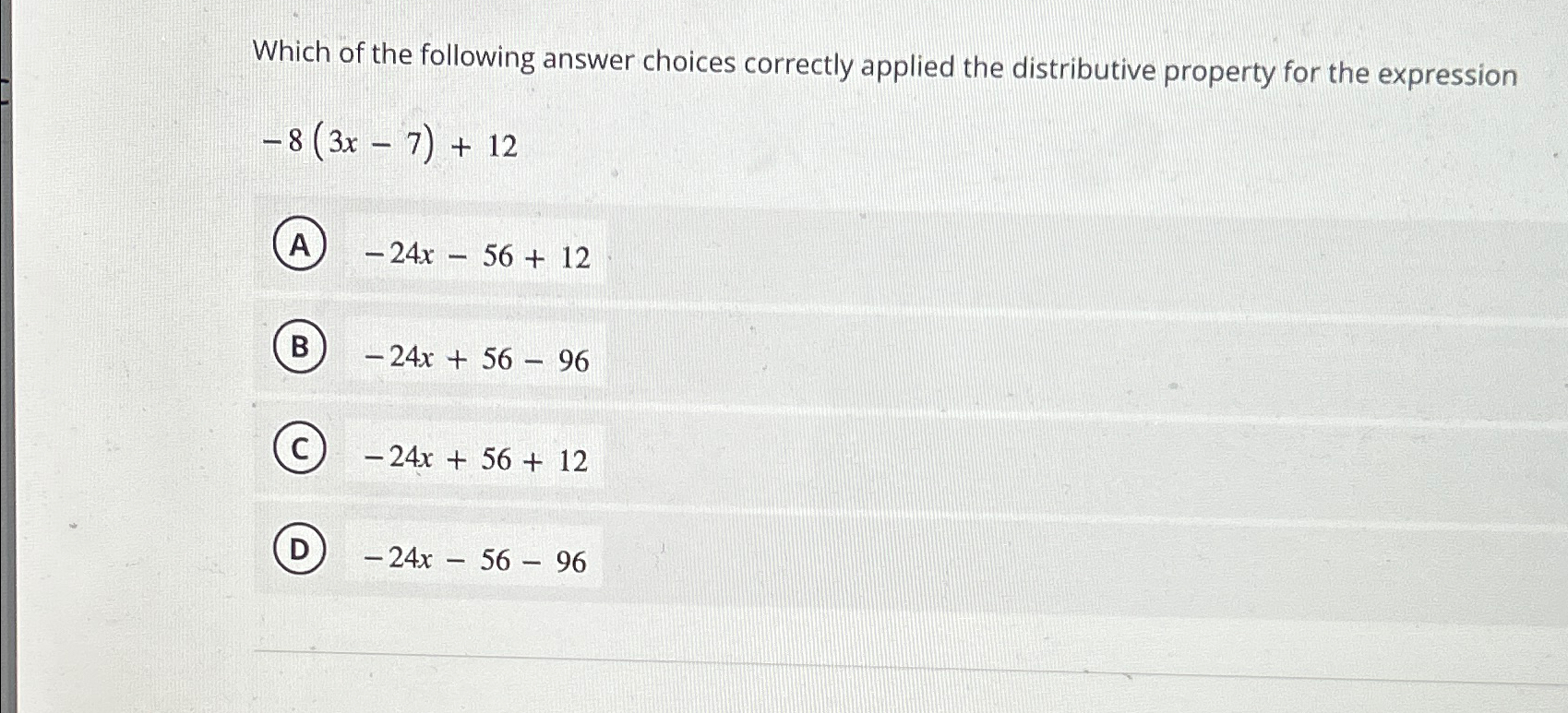 Solved Which of the following answer choices correctly | Chegg.com