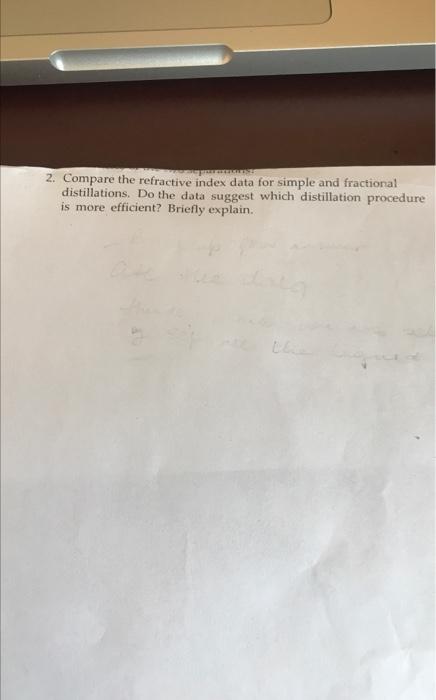 Solved 2. Compare the refractive index data for simple and | Chegg.com