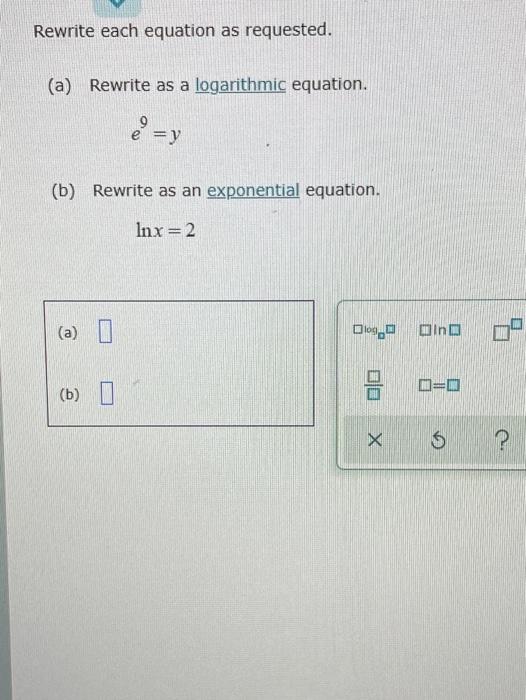 Solved Rewrite Each Equation As Requested A Rewrite As A
