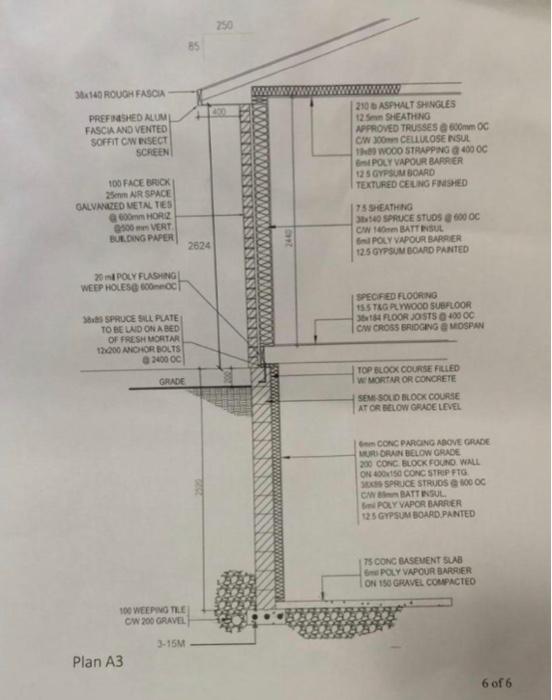 Plan A3 6 of 6Plan A2Provide a quantity take-off for | Chegg.com