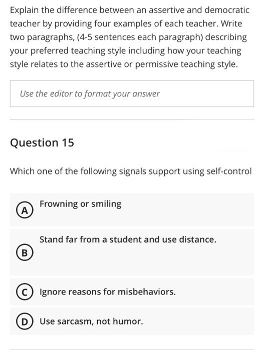 Solved Explain the difference between an assertive and | Chegg.com