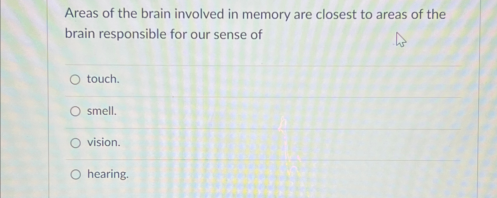Solved Areas of the brain involved in memory are closest to | Chegg.com