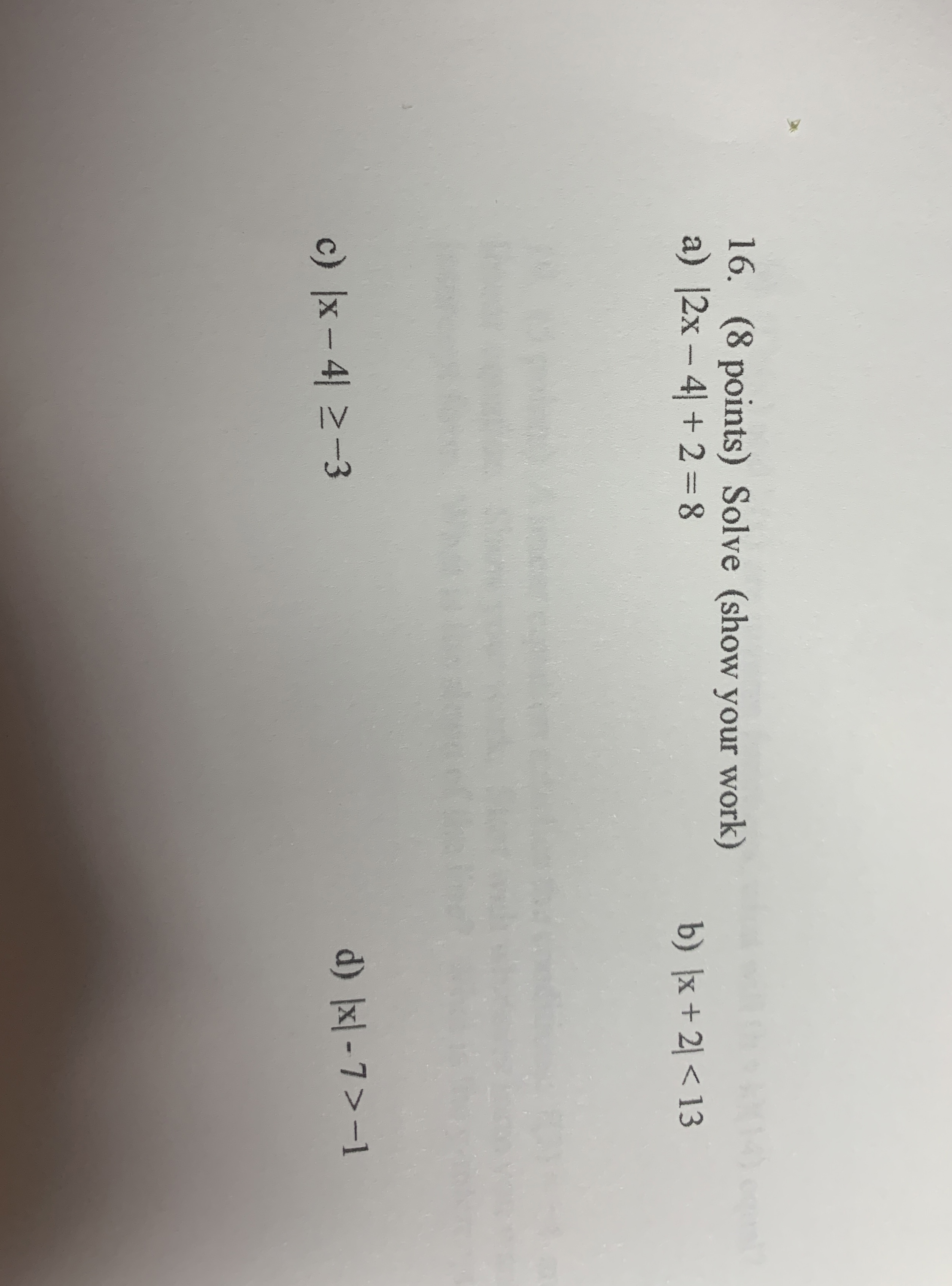 Solved (8 ﻿points) ﻿Solve (show your | Chegg.com