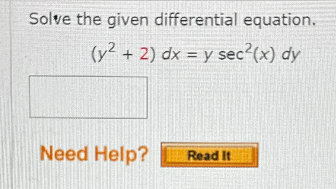 Solved Solve the given differential | Chegg.com