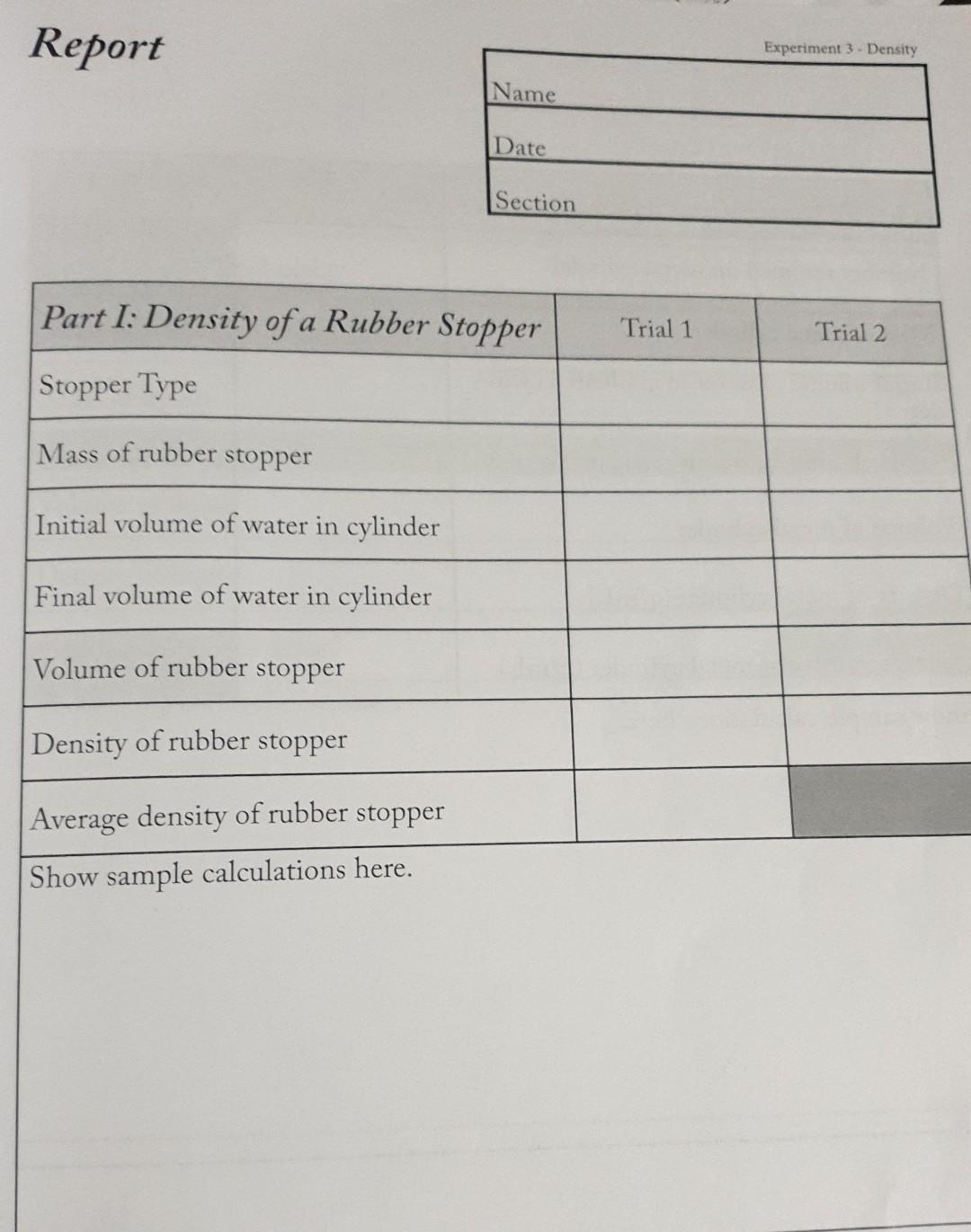 Solved Report Name Date Section \begin{tabular}{|l|l|l|} | Chegg.com