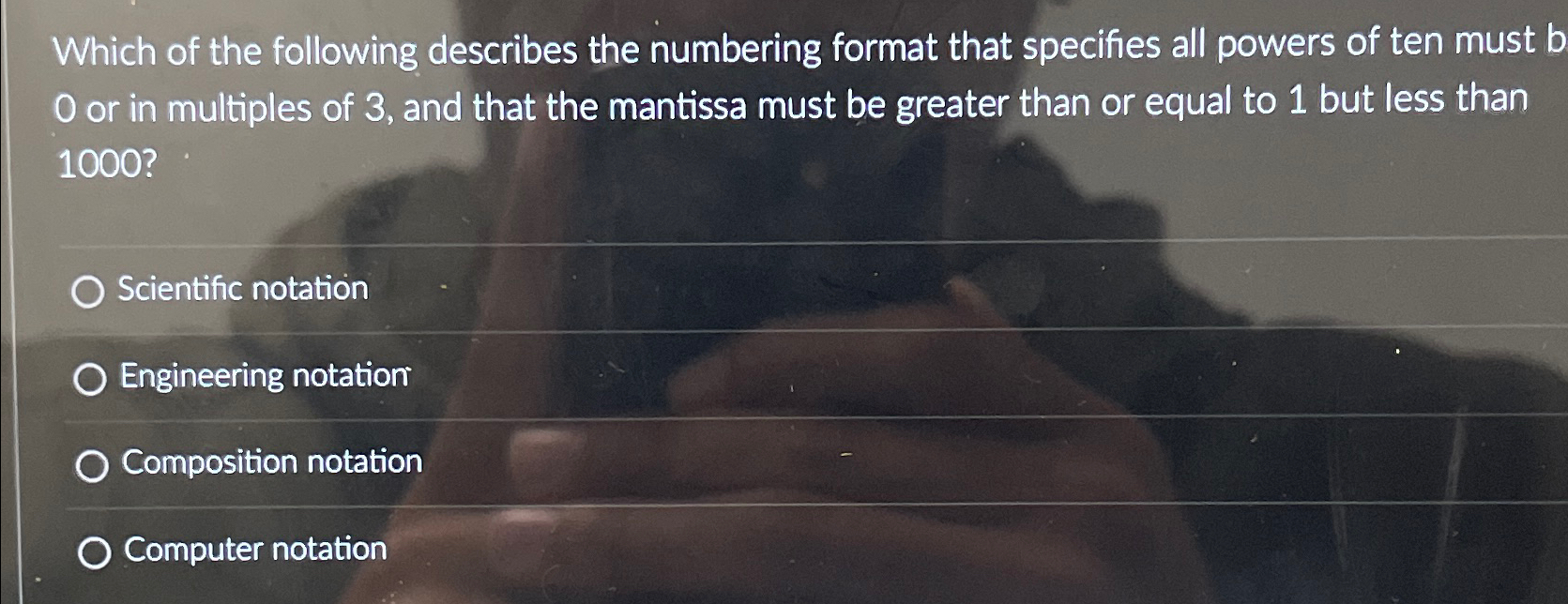 Solved Which Of The Following Describes The Numbering Format 