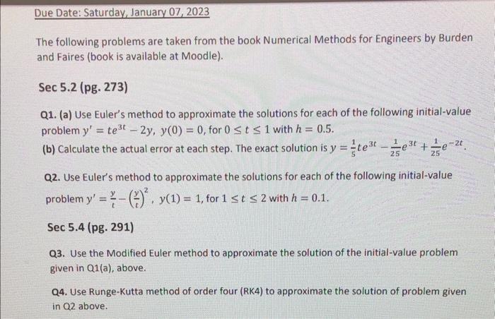 Solved The following problems are taken from the book | Chegg.com