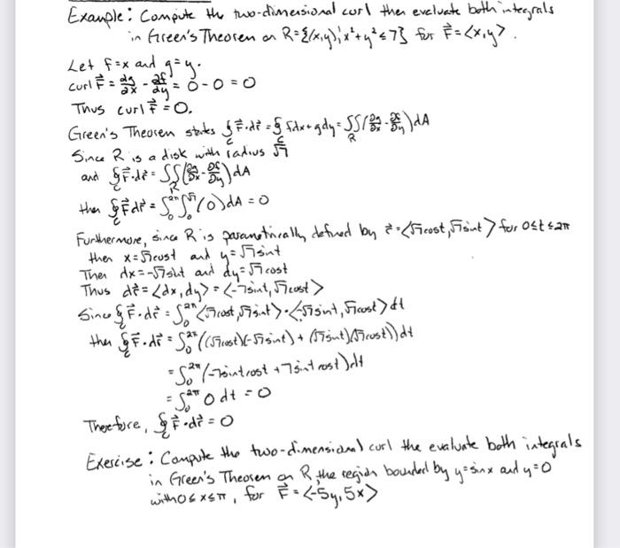 Solved Example: Compute the two-dimensional curl then | Chegg.com