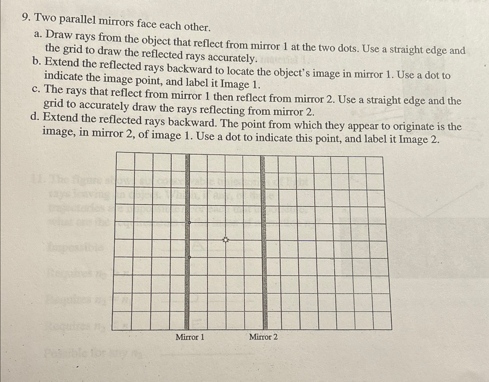Solved Two parallel mirrors face each other.a. ﻿Draw rays | Chegg.com