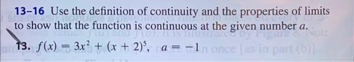 Solved 13-16 Use the definition of continuity and the | Chegg.com