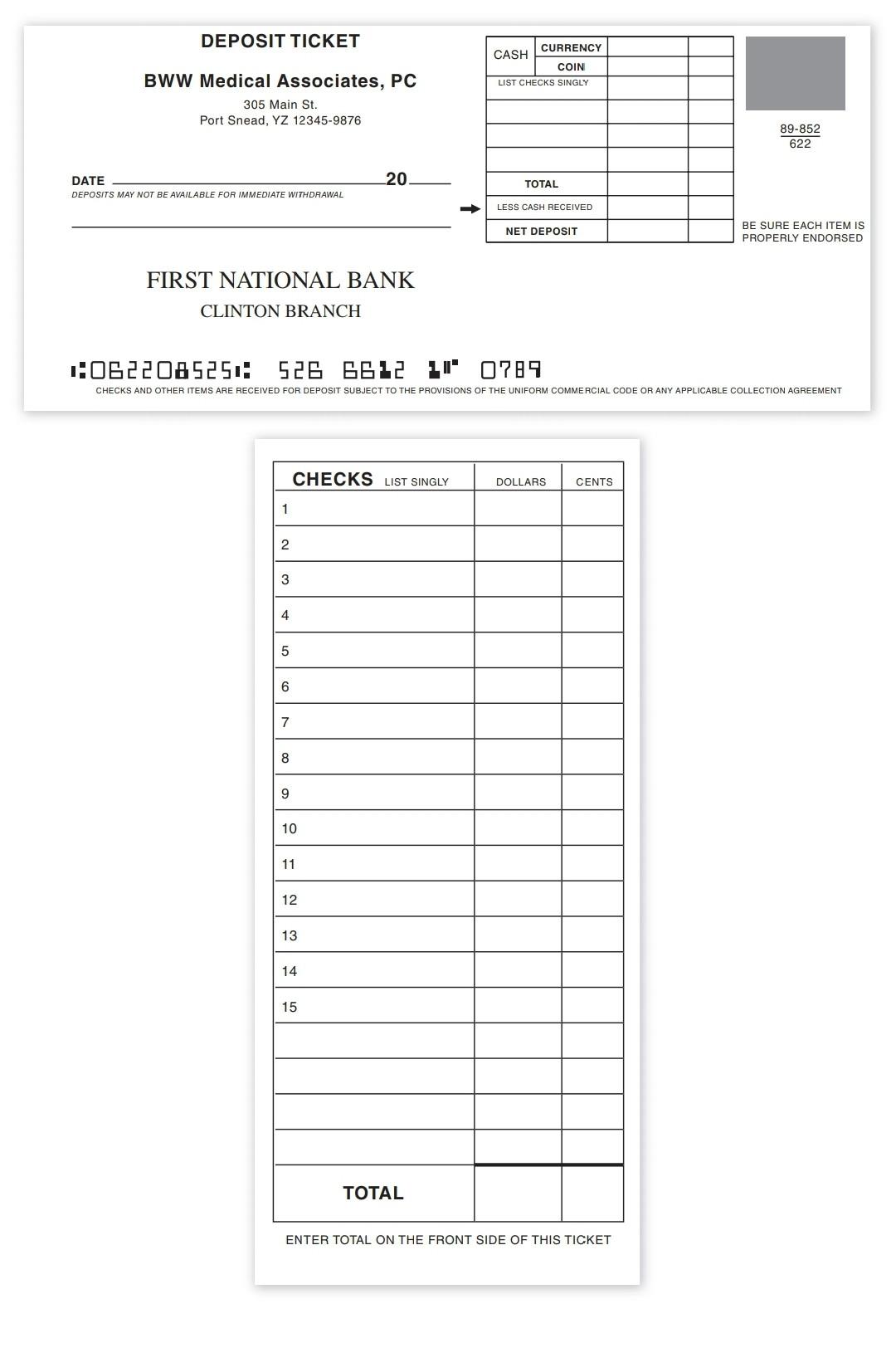 Solved 7. Making a Bank Deposit The patients for today. July | Chegg.com