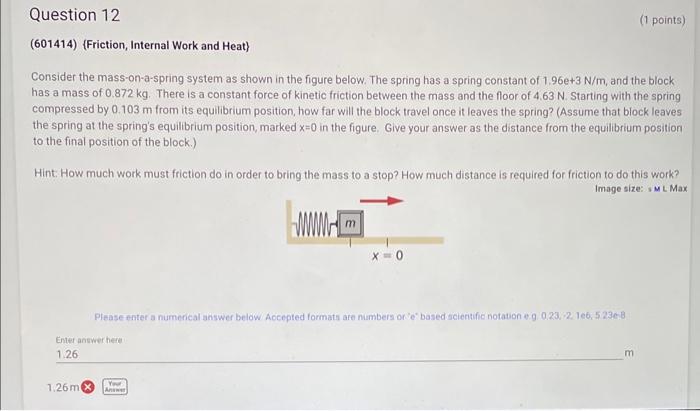 Solved Consider the mass-on-a-spring system as shown in the | Chegg.com