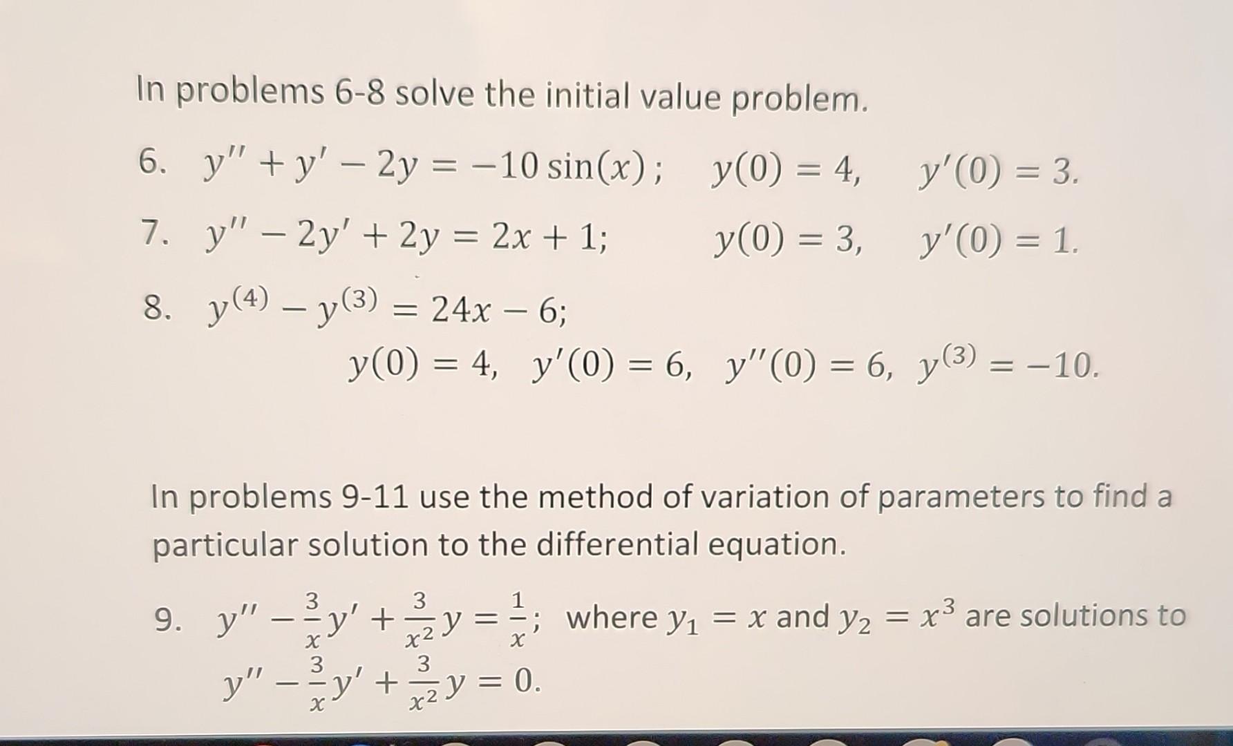 Solved In problems 6-8 solve the initial value problem. 6. | Chegg.com