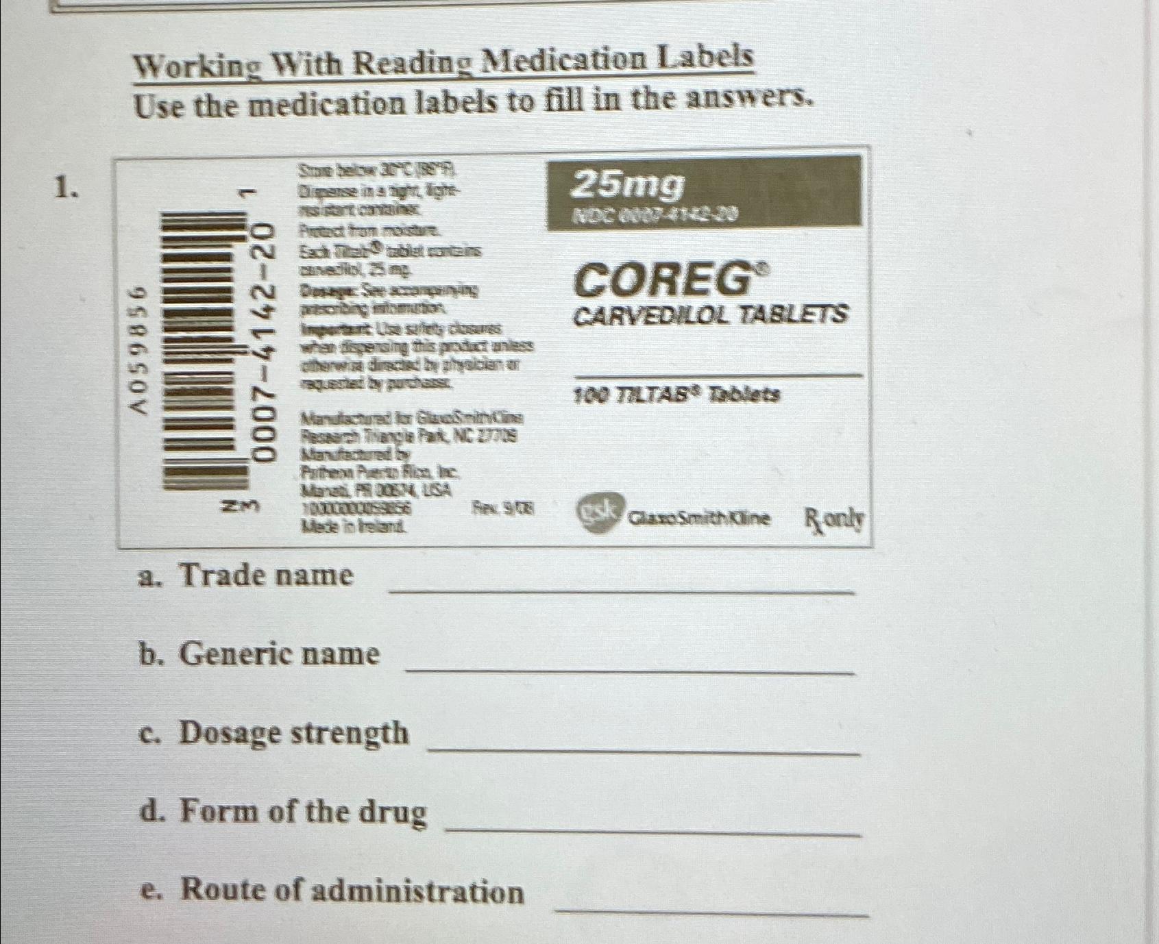 Solved Working With Reading Medication LabelsUse the | Chegg.com