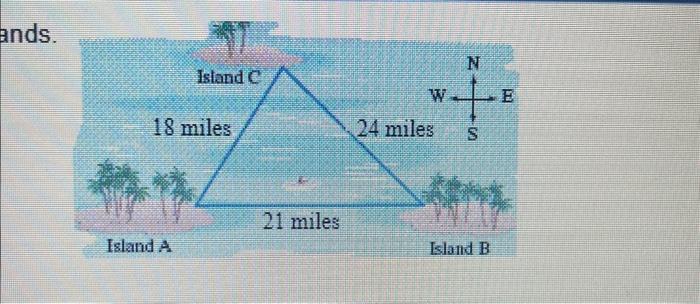 Solved The diagram shows three islands in a bay. You rent a | Chegg.com
