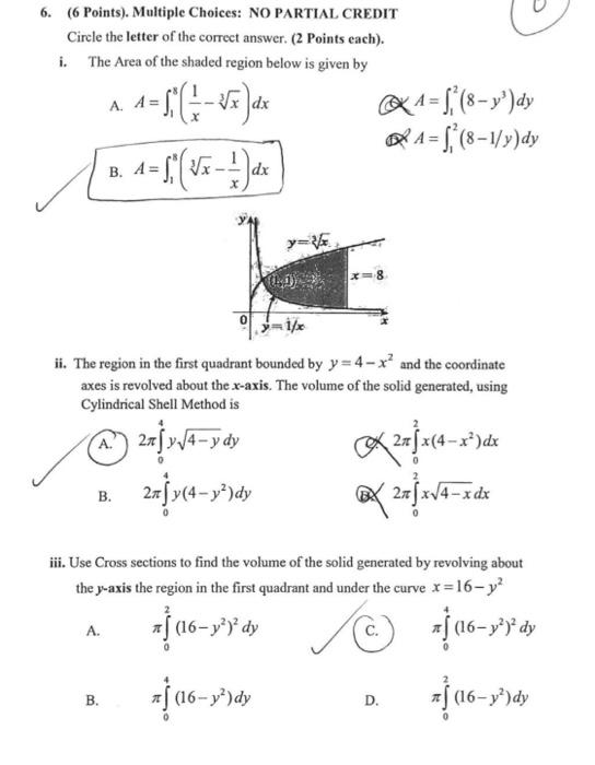 Solved 6. (6 Points). Multiple Choices: NO PARTIAL CREDIT | Chegg.com