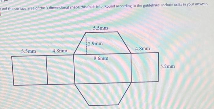 Solved Find the surface area of the 3-dimensional shape this | Chegg.com
