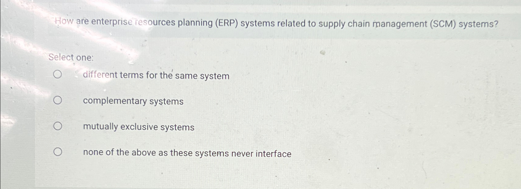 Solved How are enterprise resources planning (ERP) ﻿systems | Chegg.com