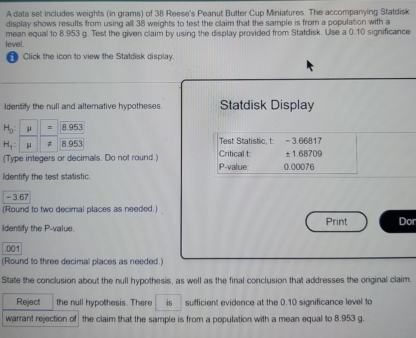 Solved A data set includes weights (in grams) ﻿of 38 | Chegg.com