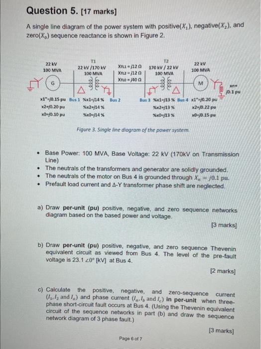 Solved A single line diagram of the power system with | Chegg.com