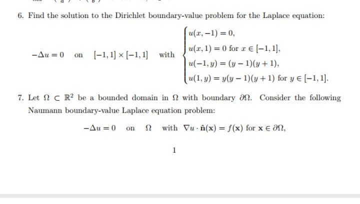 Solved 6. Find the solution to the Dirichlet boundary-value | Chegg.com