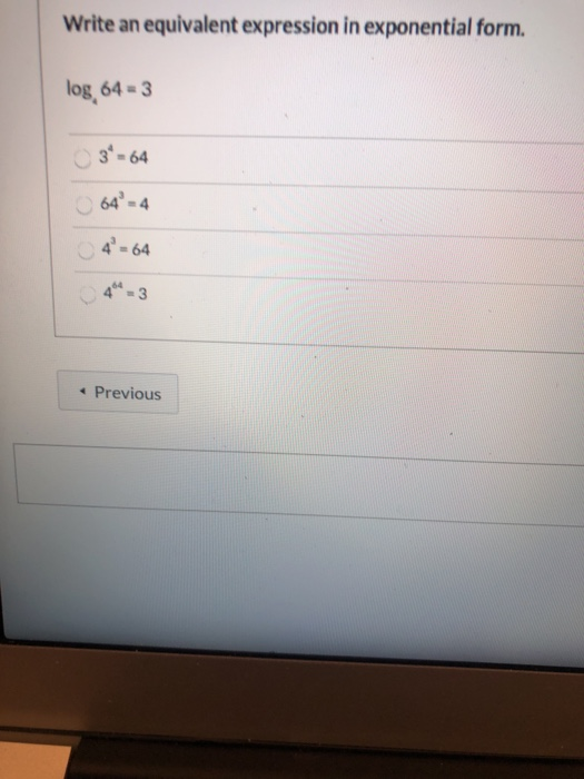 Solved Write an equivalent expression in exponential form. | Chegg.com