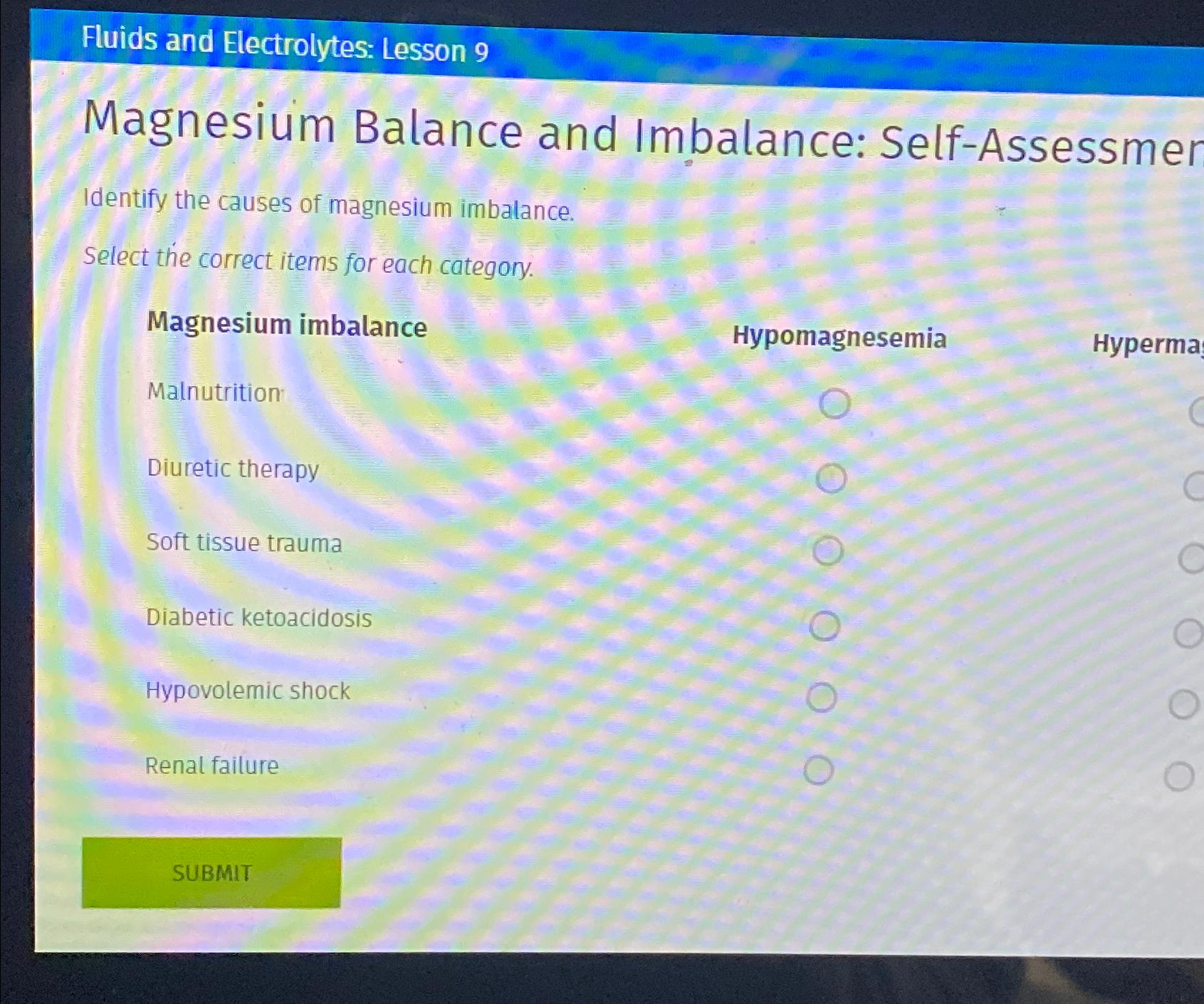 Solved Fluids and Electrolytes: Lesson 9Magnesium Balance | Chegg.com