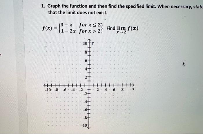 Solved 1. Graph the function and then find the specified | Chegg.com