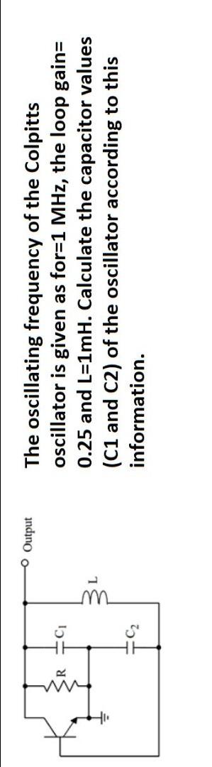 Solved The oscillating frequency of the Colpitts oscillator | Chegg.com
