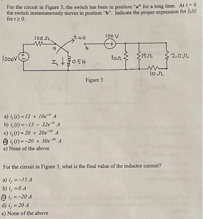 Solved draw the circuit in steady state and after; show | Chegg.com