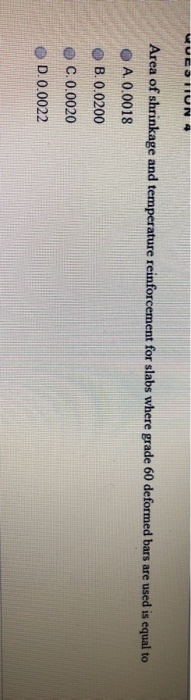 Solved Area of shrinkage and temperature reinforcement for | Chegg.com