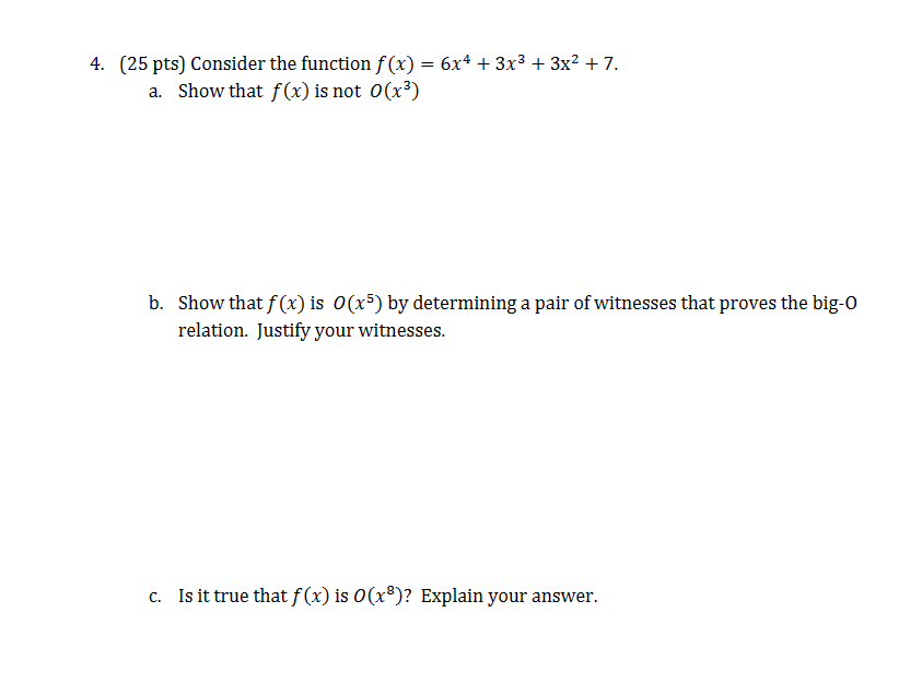 Solved (25 ﻿pts) ﻿Consider the function | Chegg.com