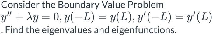 Solved Consider the Boundary Value Problem | Chegg.com