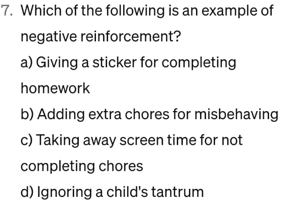 Solved Which of the following is an example of negative | Chegg.com