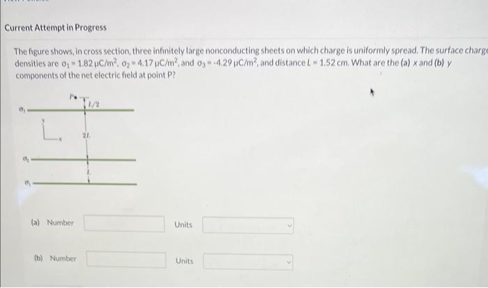 Solved The figure shows, in cross section, three infinitely | Chegg.com