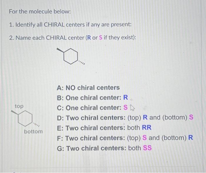Solved for the molecule below, identify all chiral centers | Chegg.com